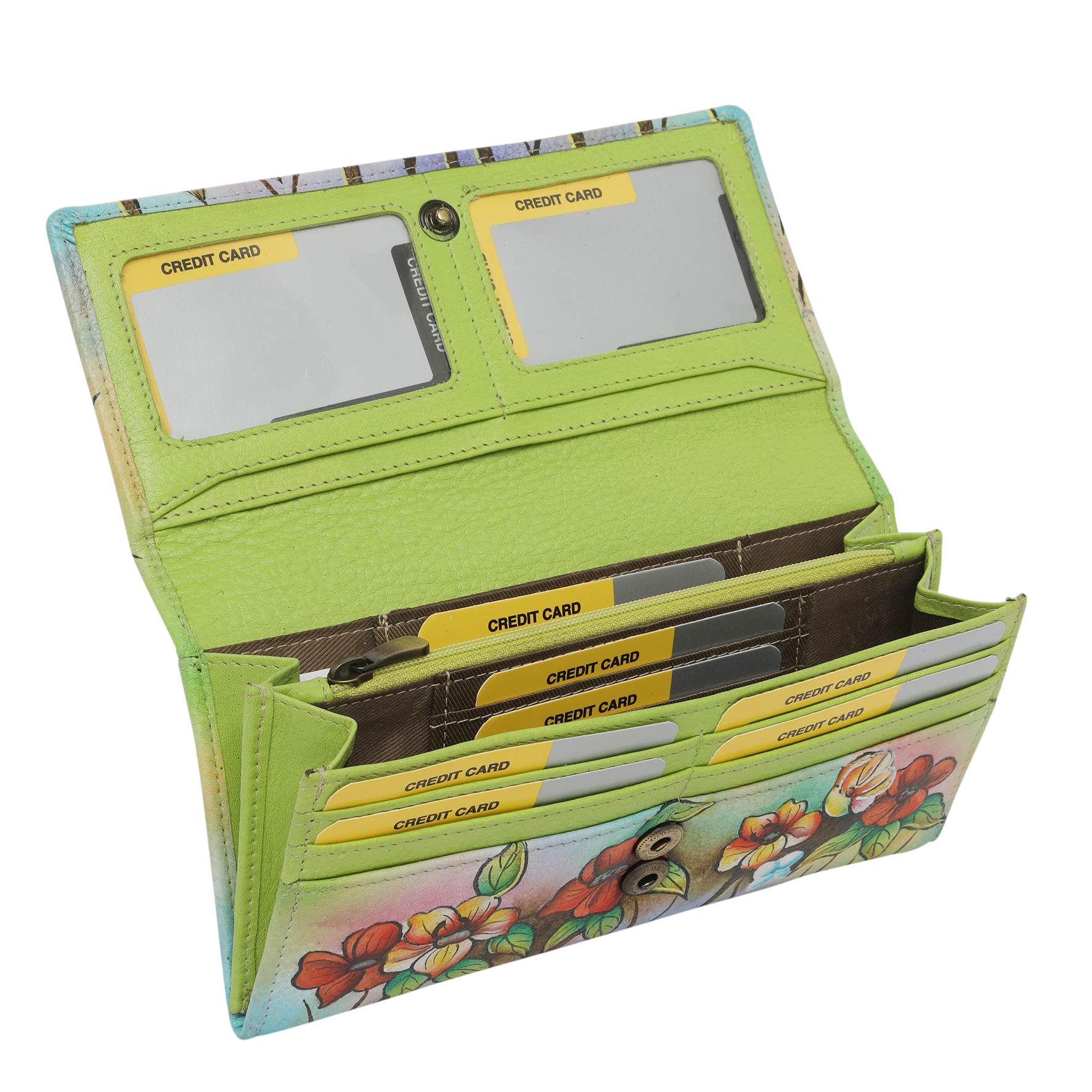 Ladies Leather Wallet, Hand Painted and New Arrivals 3162 Floral Field ...